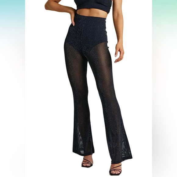 Pants & Jumpsuits | Flare Sheer Mesh Rave Pants | Poshmark